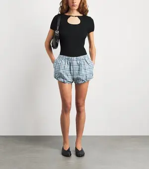 Sandro Ribbed Cut-out Knit Top