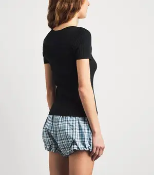 Sandro Ribbed Cut-out Knit Top