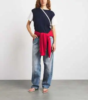 Sandro Pointelle Knit Layered Sweater