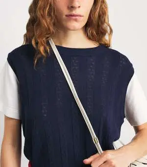 Sandro Pointelle Knit Layered Sweater