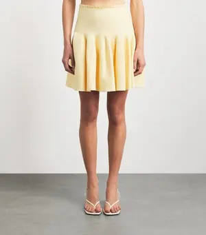 Sandro Knitted Skater Mini Skirt - Beige