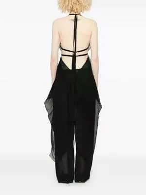 ANN DEMEULEMEESTER Lace Trim Halter Neck Top
