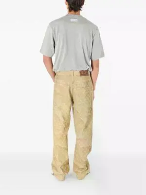 MARINE SERRE Moon Print Faded Jeans
