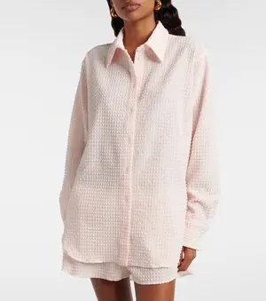 Hunza G Checked Seersucker Shirt - Pink