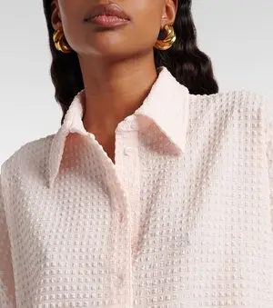 Hunza G Checked Seersucker Shirt - Pink