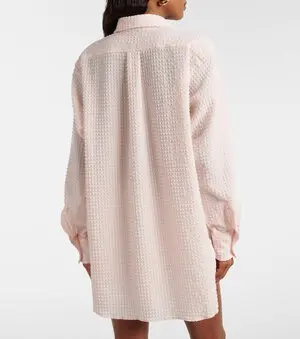 Hunza G Checked Seersucker Shirt - Pink