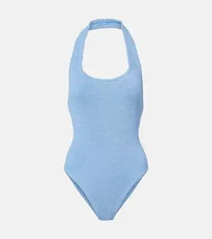 Hunza G Sandy Halterneck Swimsuit - Blue