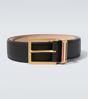 Thom Browne Leather Belt With Gold-tone Buckle