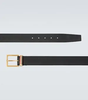 Thom Browne Leather Belt With Gold-tone Buckle