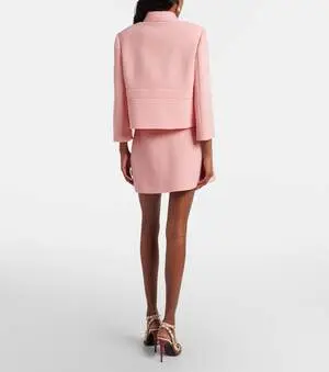 Valentino Garavani Virgin Wool Crêpe Miniskirt - Pink