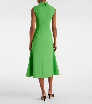 EMILIA WICKSTEAD Leontine Wool Crêpe Midi Dress - Green