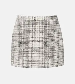 Valentino Garavani Cotton-blend Tweed Miniskirt - White