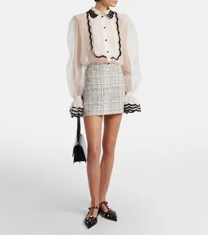 Valentino Garavani Cotton-blend Tweed Miniskirt