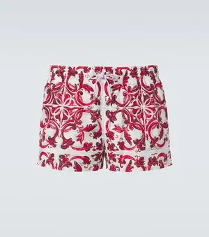 Dolce & Gabbana Majolica Swim Trunks - White