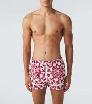 Dolce & Gabbana Majolica Swim Trunks - White