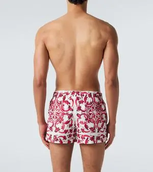 Dolce & Gabbana Majolica Swim Trunks - White