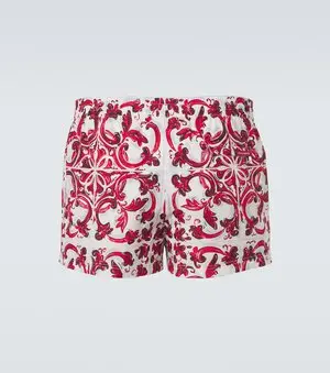Dolce & Gabbana Majolica Swim Trunks - White