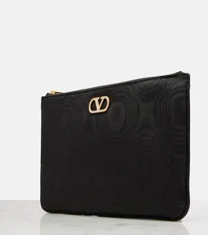 Valentino Garavani Vlogo Swarovski Embellished Pouch - Black