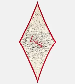 Valentino Garavani Pleated Polka-dot Silk Twill Scarf - Beige