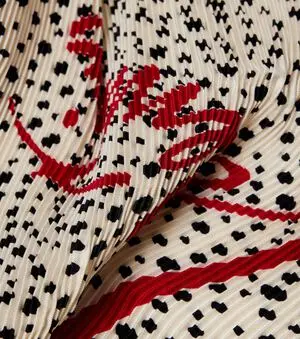 Valentino Garavani Pleated Polka-dot Silk Twill Scarf