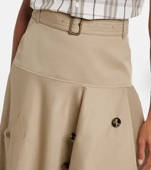 Burberry Asymmetric Cotton Midi Skirt