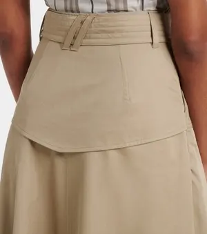 Burberry Asymmetric Cotton Midi Skirt
