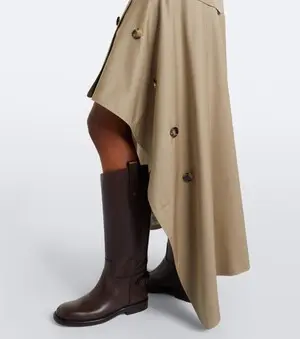 Burberry Asymmetric Cotton Midi Skirt - Beige