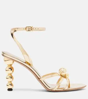 FERRAGAMO Karina Metallic Leather Sandals