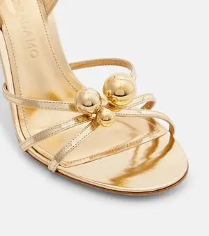 FERRAGAMO Karina Metallic Leather Sandals