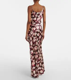 Rabanne Chain-detail Floral Silk Maxi Skirt - Multicoloured