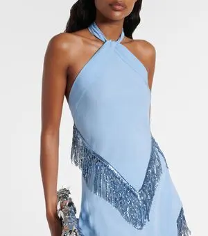 Rabanne Chainmail Halterneck Crêpe Top