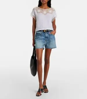 NILI LOTAN Cobain Denim Shorts - Blue