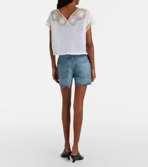 NILI LOTAN Cobain Denim Shorts - Blue