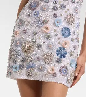 Rachel Gilbert Francesca Embellished Mini Dress