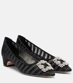Manolo Blahnik Hangisi Embellished Pumps - Black