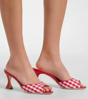 Manolo Blahnik Jadara Mules - Red