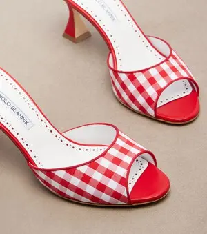 Manolo Blahnik Jadara Mules - Red