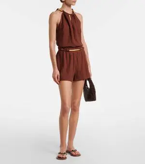 VIX PAULA HERMANNY Janet Linen-blend Top