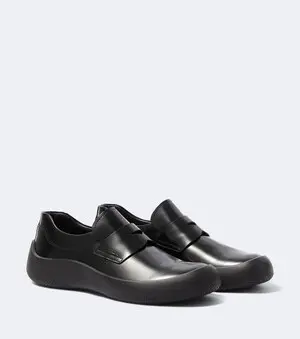 Prada Leather Penny Loafers - Black
