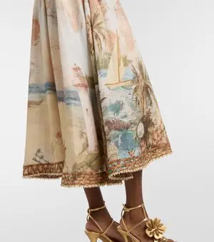 Zimmermann Mahon Printed Linen Midi Dress - Multicoloured