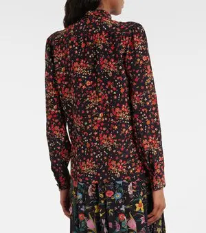 Gucci Floral Silk Blouse With Bow Detail