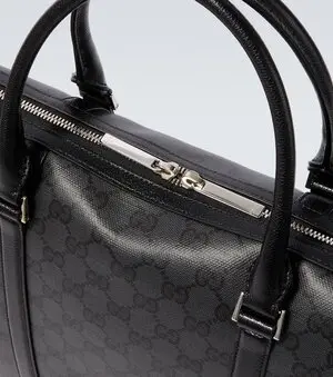 Gucci Monogram Leather Trimmed Briefcase