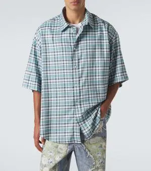 Acne Studios Plaid Oversized Flannel Shirt