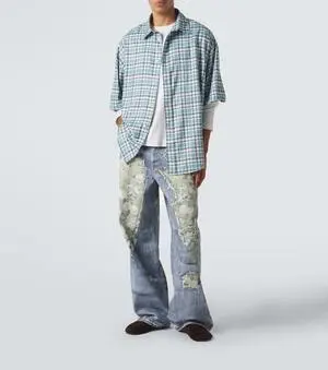 Acne Studios Plaid Oversized Flannel Shirt