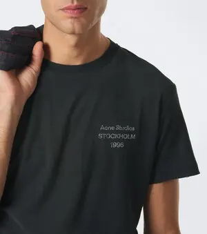 Acne Studios Logo Cotton-blend Jersey T-shirt - Black