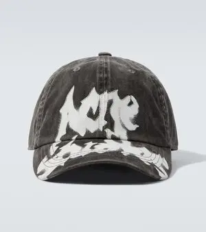 Acne Studios Cotton Twill Baseball Cap - Black