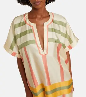 ERES Ice Striped Silk Twill Kaftan