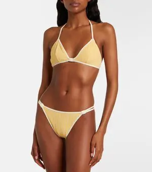 ERES Sunshine Striped Bikini Top - Yellow