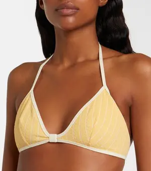 ERES Sunshine Striped Bikini Top - Yellow
