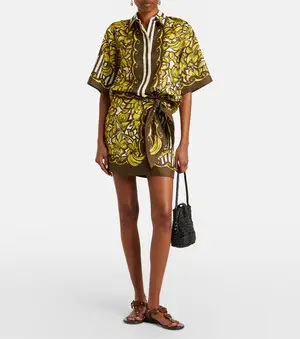 ALEMAIS Mona Floral Hemp Shirt - Yellow